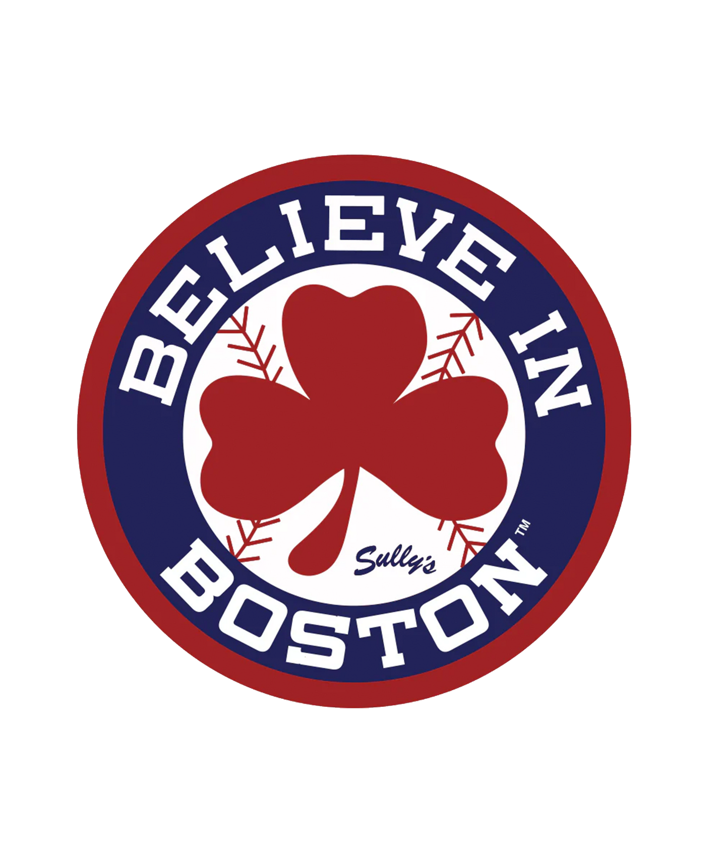 Believe in Boston - Baseball Shamrock Circle Sticker – Sully's Brand