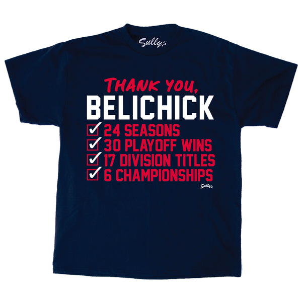 Thank You Belichick Checklist T-Shirt – Sully's Brand
